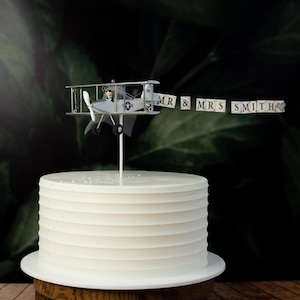 Charming Wedding Cake Topper: Airplane Pilot Couple With US Air Force ...