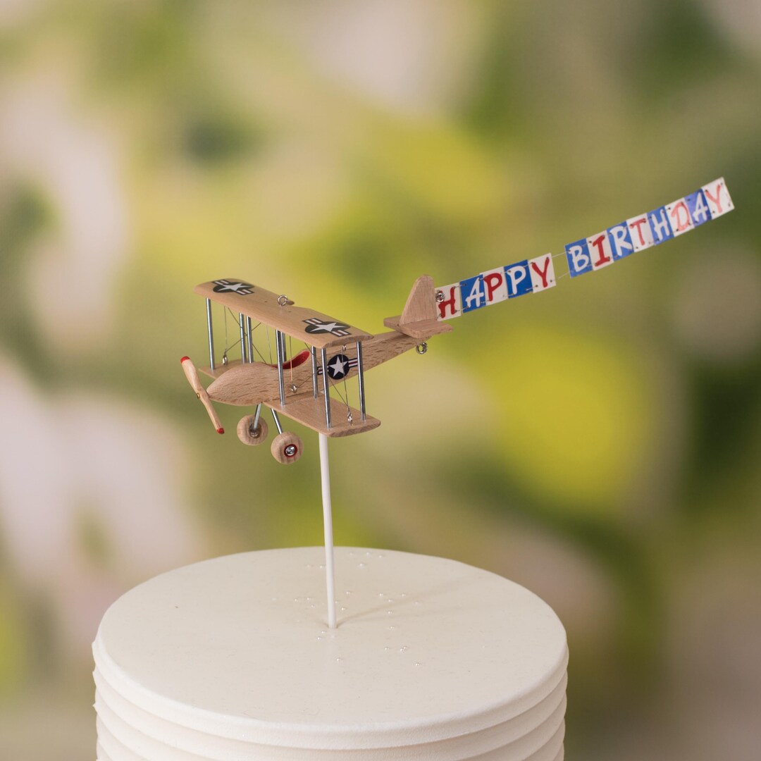 Wooden Custom Airplane Cake Topper With Banner Welcome Home. Travel ...
