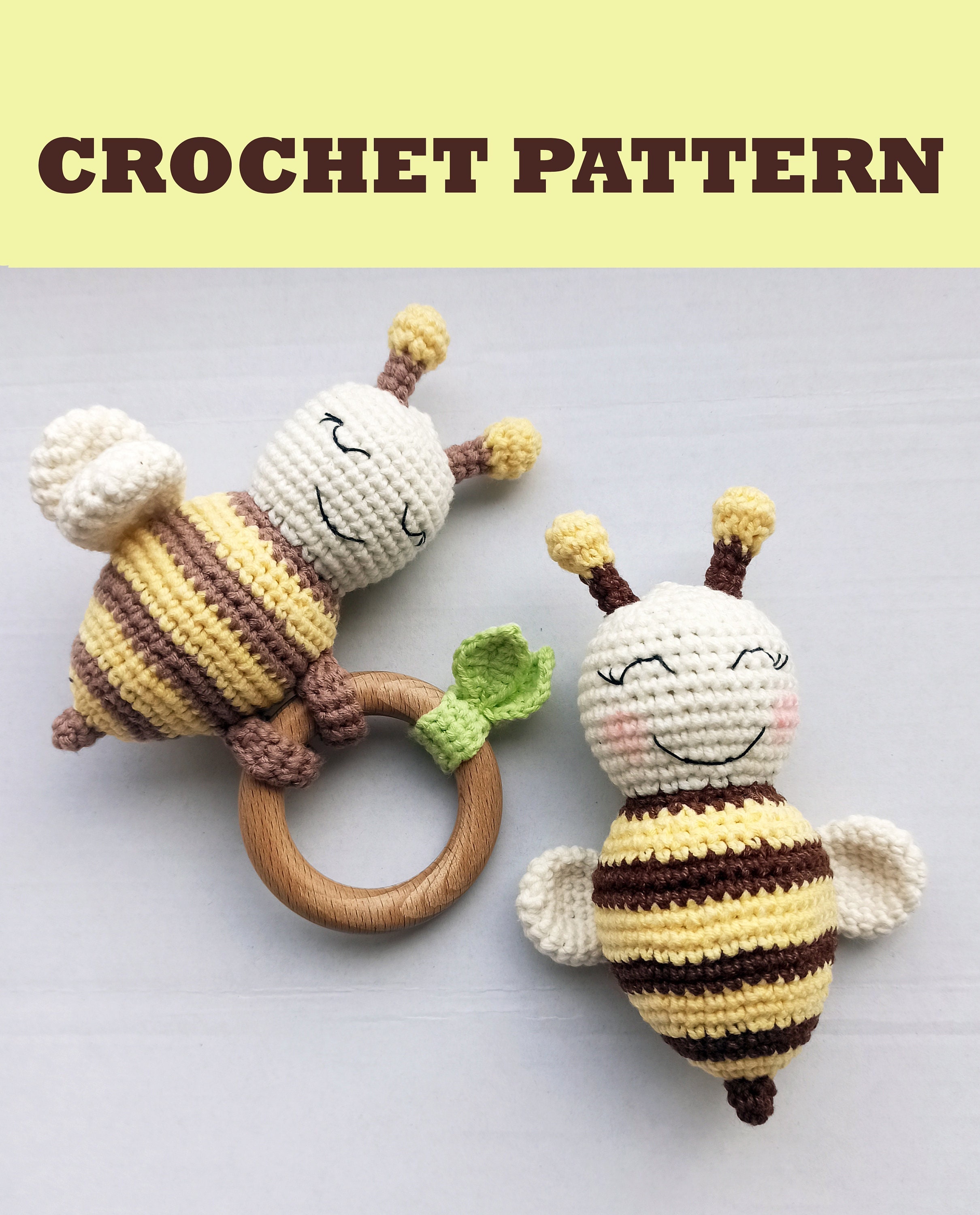 Crochet Pattern Bee Rattle, Amigurumi Bee - Etsy