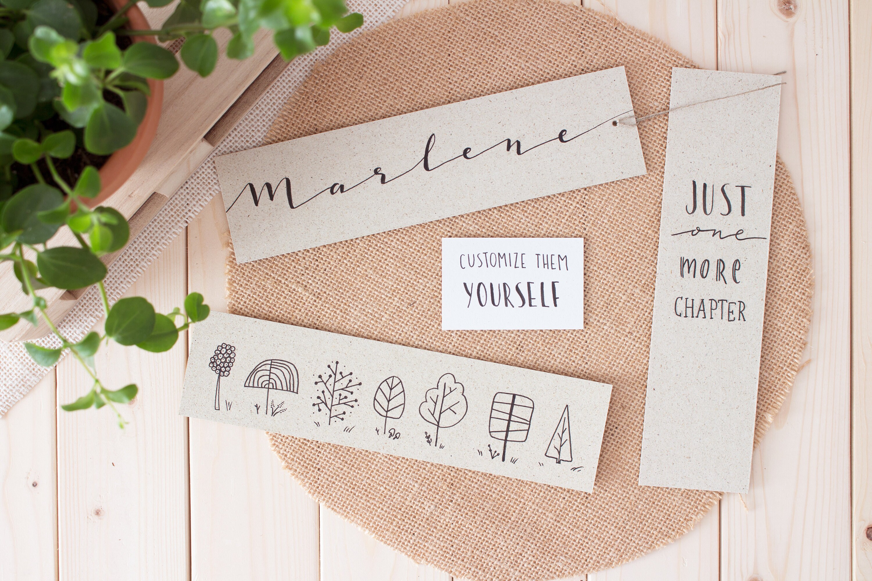 Rustic & Eco-friendly Blank Bookmark, Set of 15 Boho Bookmarks Made ...