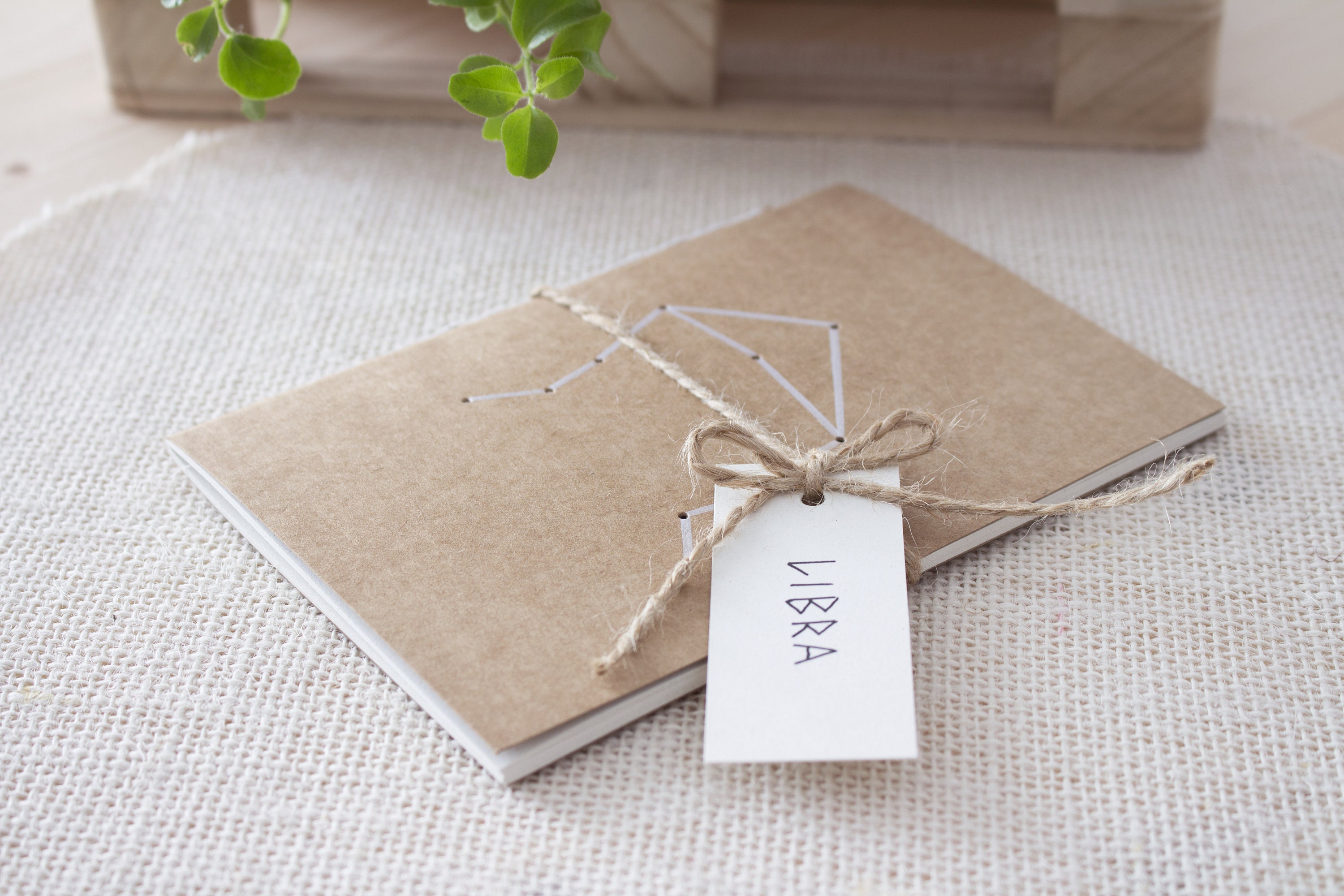 Libra Constellation Journal Bound by Hand, Rustic Zodiac Mini Notebook ...