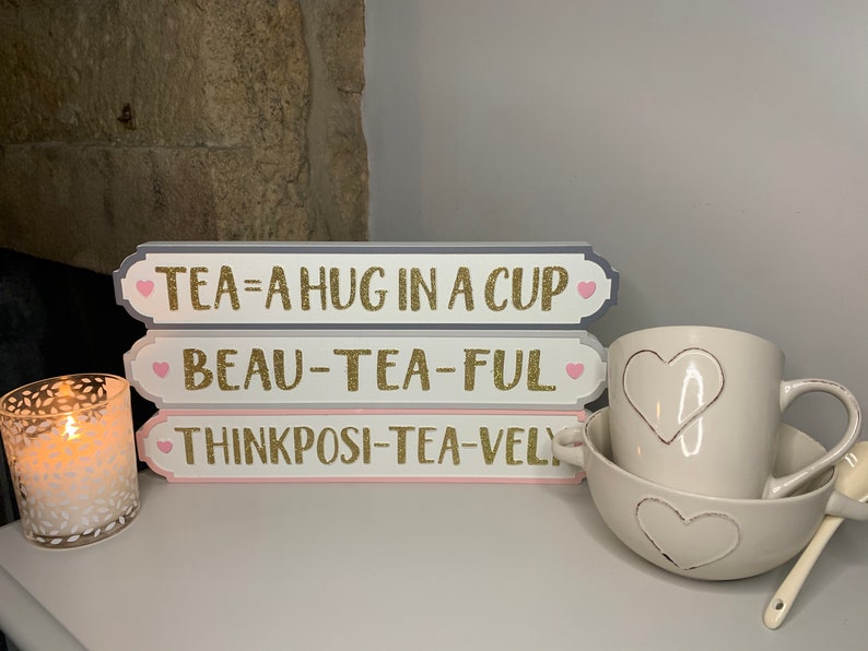 Positive Tea Plaque - Etsy UK