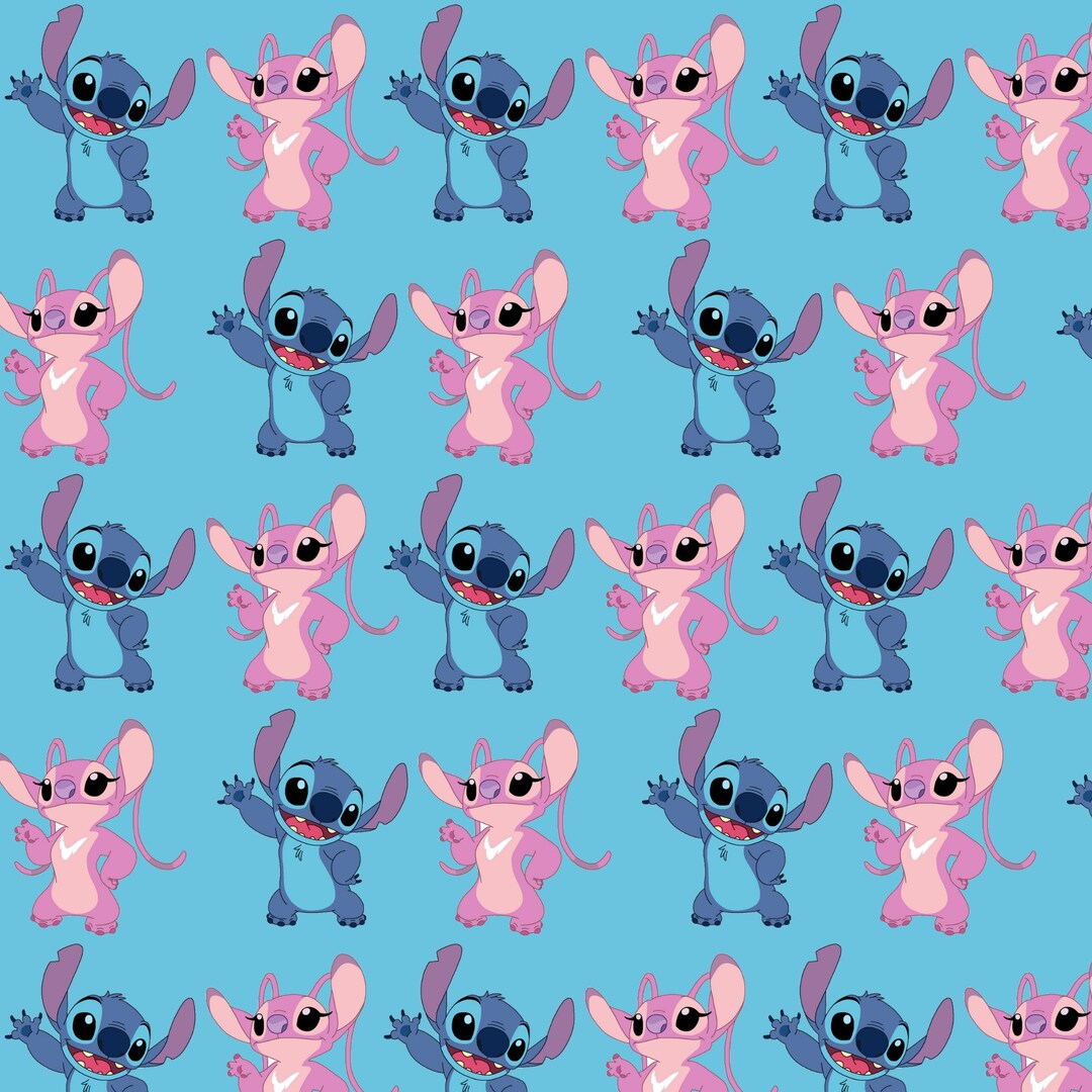 Stitch and Angel Digital Paper - Etsy