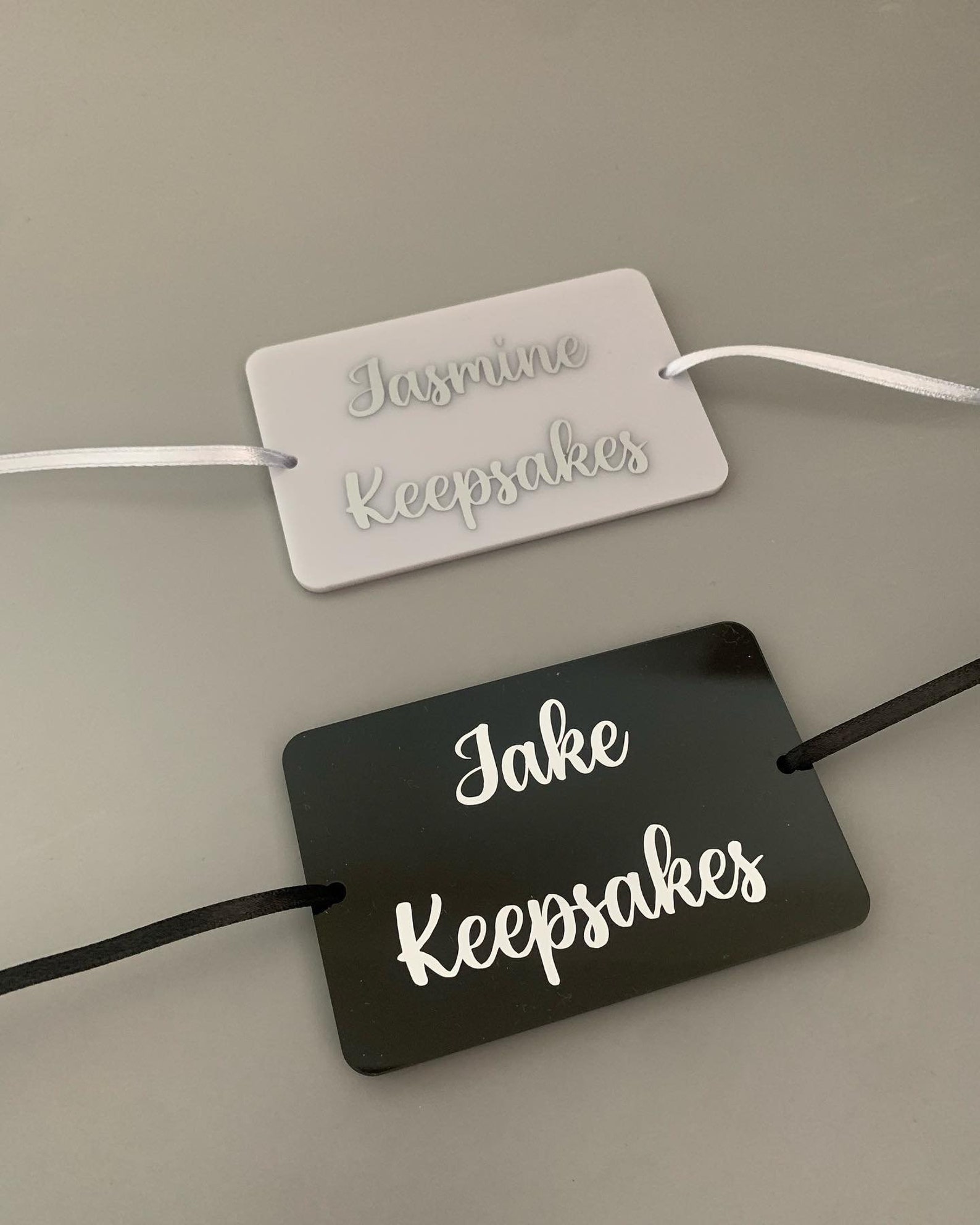 Custom Acrylic Tags With Vinyl Labels & Stickers - Etsy