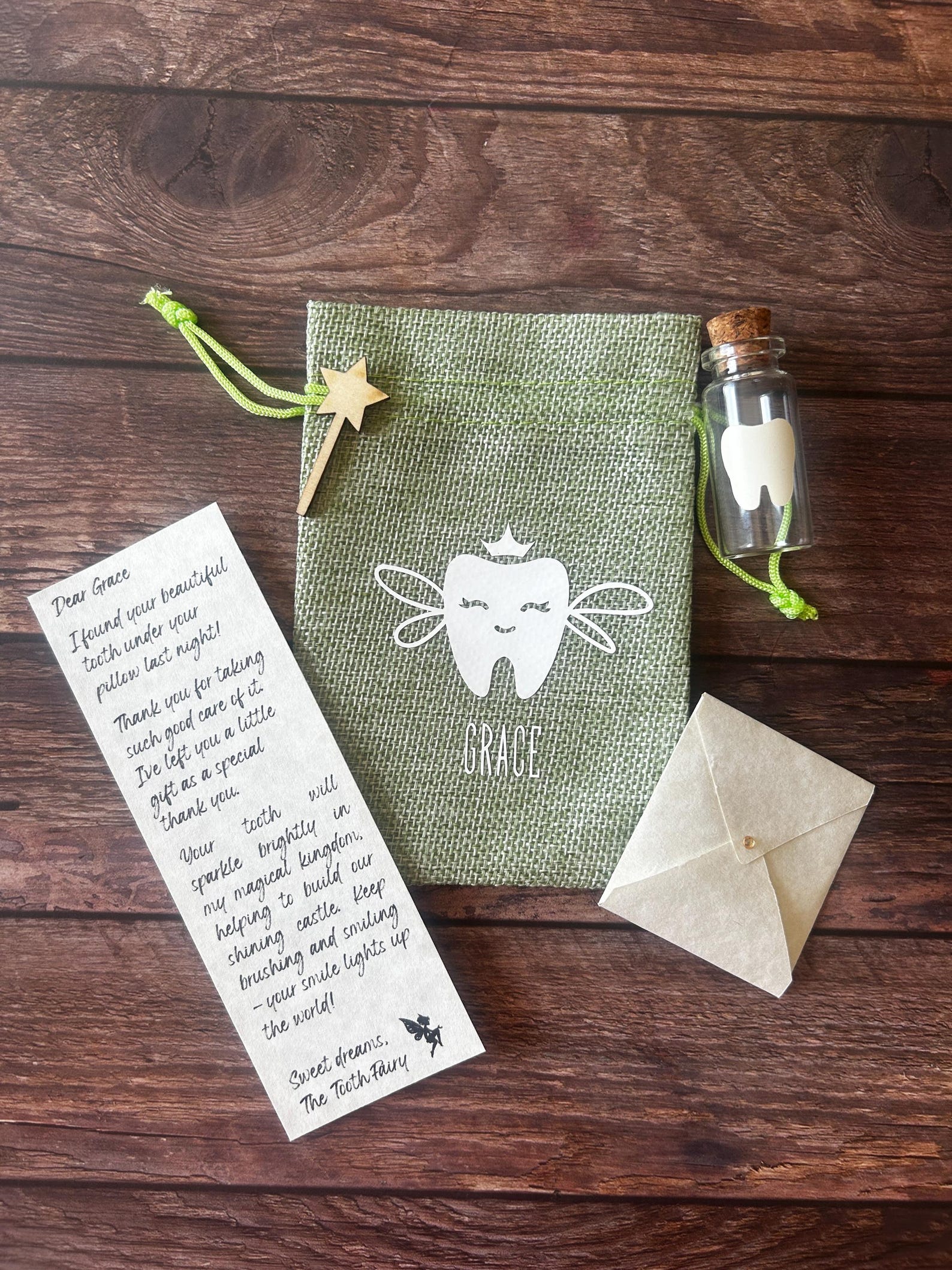 Tooth Fairy Bags for Children's Teeth With Manic Wand and Letter - Etsy