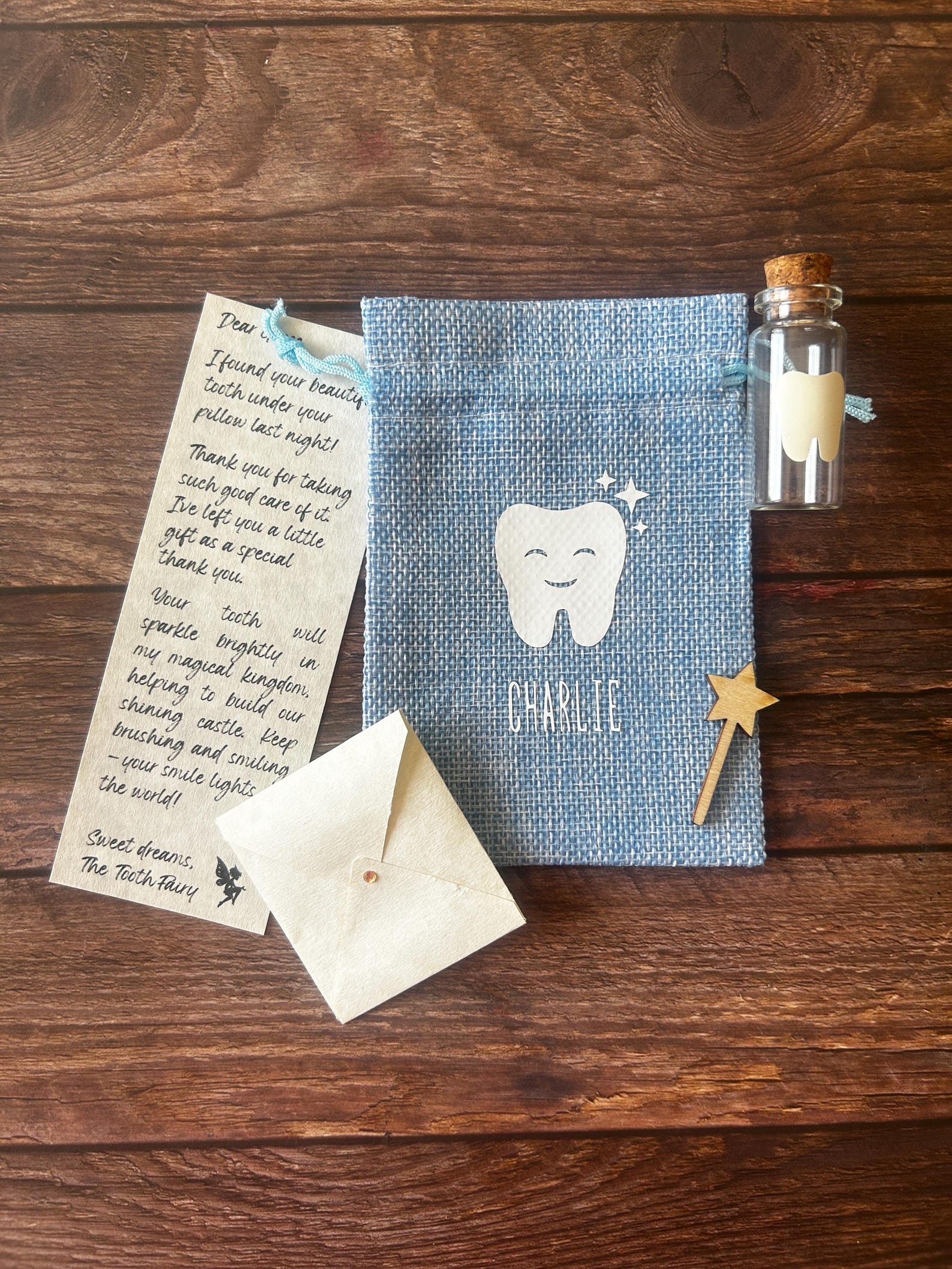 Tooth Fairy Bags for Children's Teeth With Manic Wand and Letter - Etsy