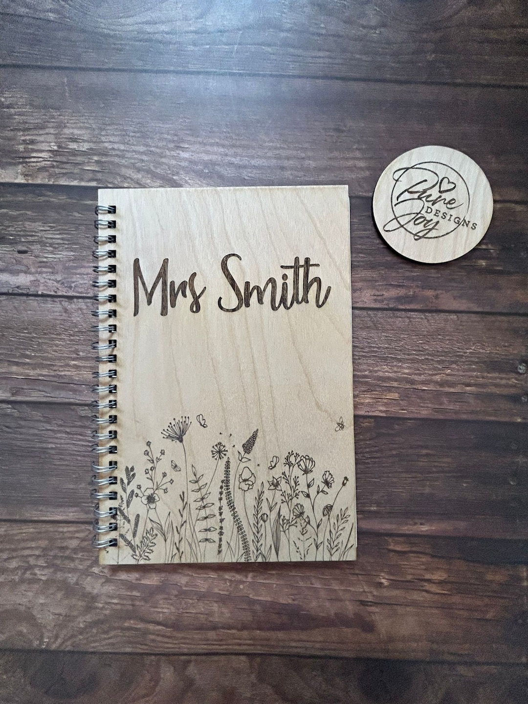 Custom Name Notebook With Wooden Cover for Personalised Gifts - Etsy
