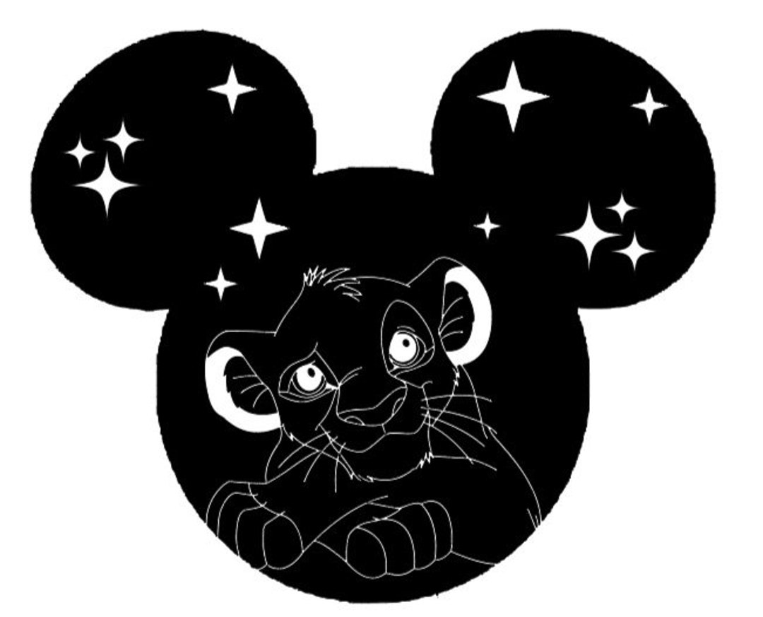 Simba in Mickey Head SVG - Etsy