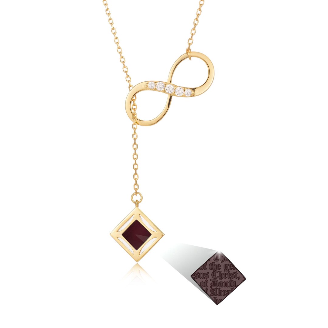 Infinity Nano Bible Pendant 18k Gold Plated Sterling Silver & Zircon ...