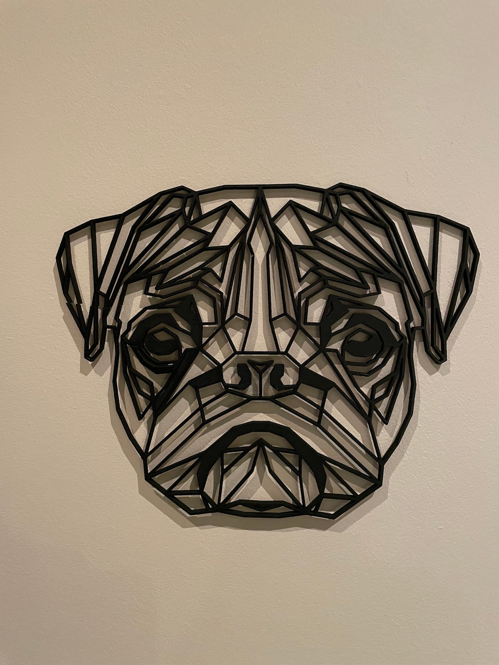 Geometric Pug Dog Designed Wall Art. - Etsy