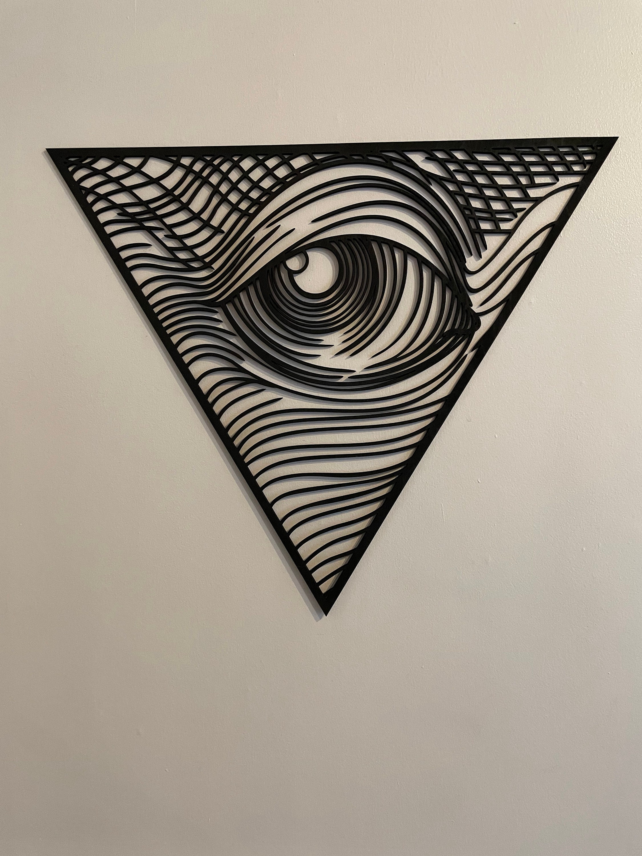 Geometric Eye in the Triangle Designed Wall Art. - Etsy