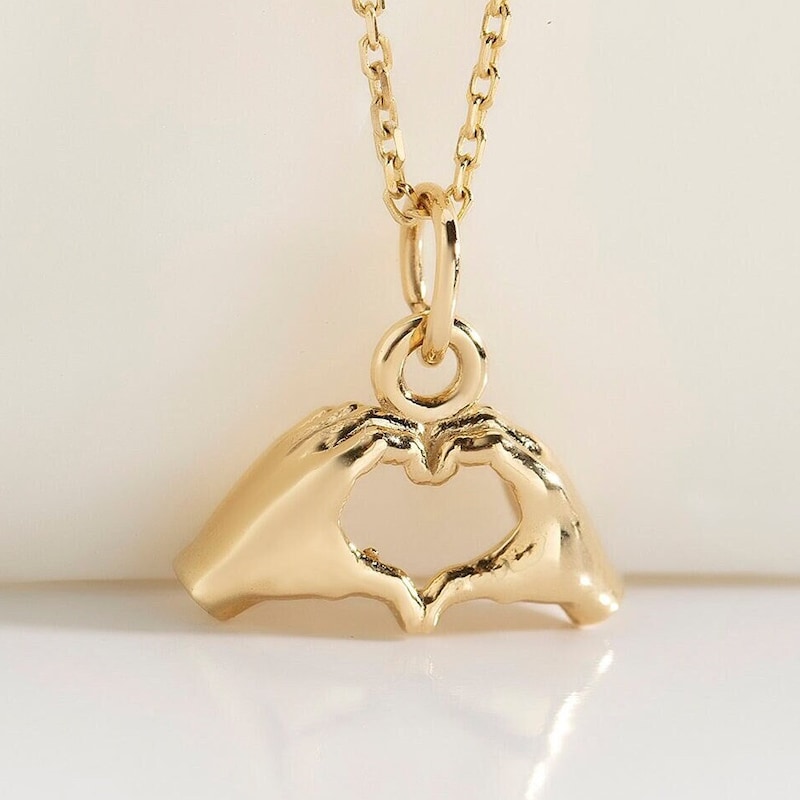 Heart Hand Charm Gold - Etsy