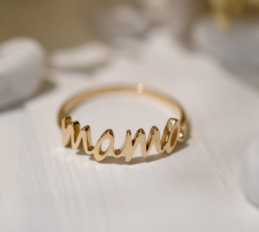 Gold Mama Ring, Dainty Mama Ring, Gift for Mom, New Mom Gift, Jewelry ...