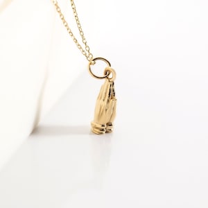 10K 14K 18K Gold Praying Hands Pendant, the Prayer Hands Pendant ...