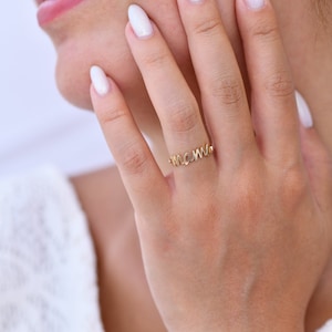 10K,14K,18K Gold Mama Ring, Dainty Mama Ring, Gift for Mom, New Mom ...