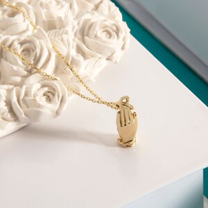 10K 14K 18K Gold Praying Hands Pendant, the Prayer Hands Pendant ...