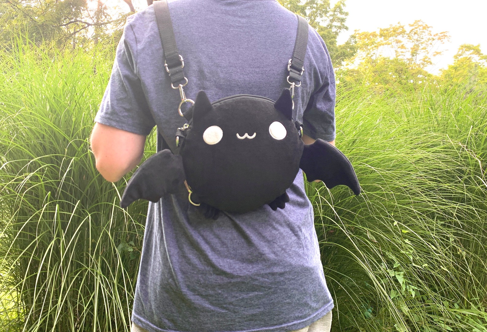 Cute Plush Bat Mini Crossbody Bag / Backpack New Higher Quality Straps ...