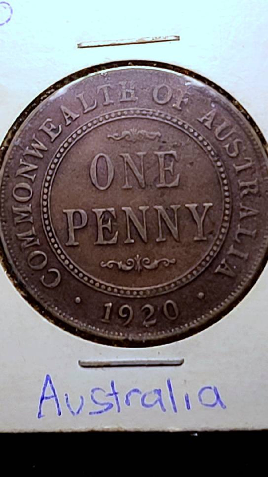 AU 1920 Australian Coin Penny With Dot Below Scroll Rare - Etsy