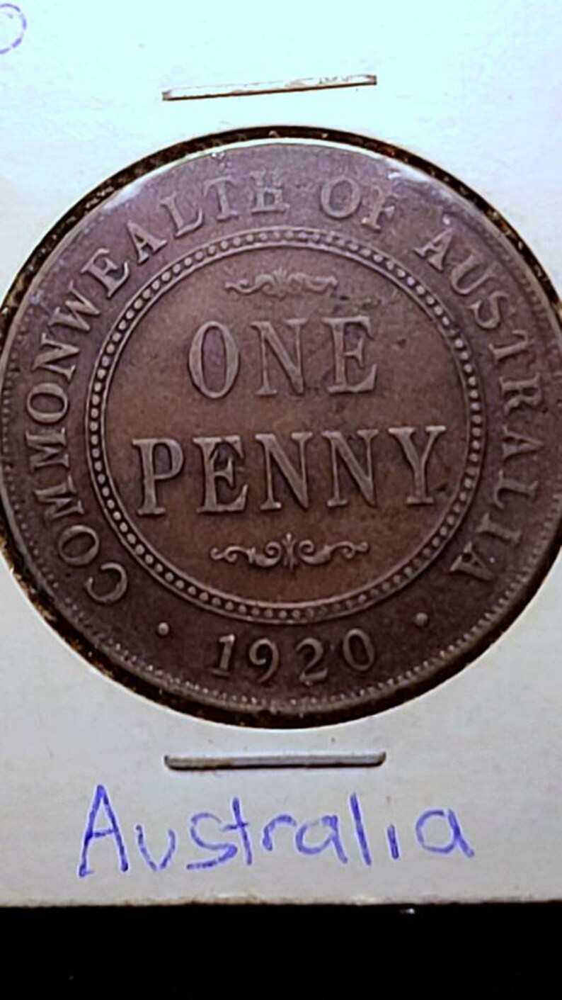 AU 1920 Australian Coin Penny With Dot Below Scroll Rare - Etsy