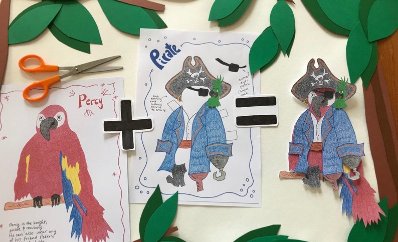 Pirate Parrot Paper Doll. Printable Download - Etsy