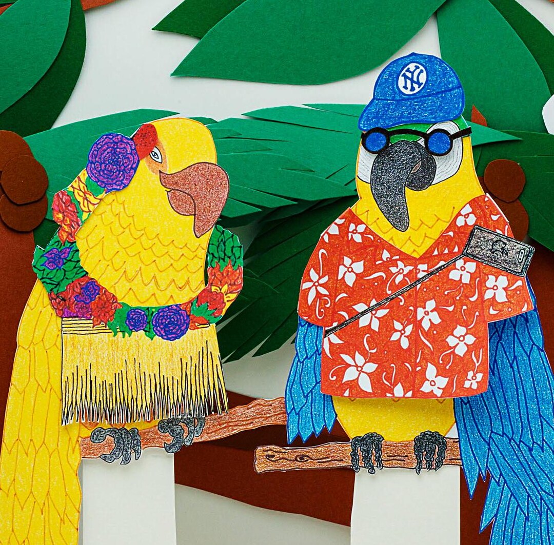 On Vacation Parrot Paper Dolls, Printable Download - Etsy