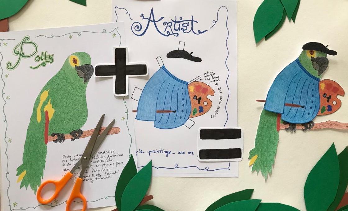 Artist Parrot Paper Doll, Printable Download - Etsy