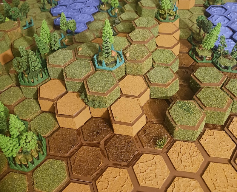 Modular Hex Tiles | Miniature Wargaming | Terrain | 3D Printing | Hex Tiles | Map Pieces - Etsy