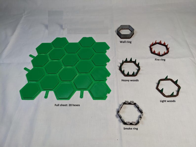 Modular Hex Tiles | Miniature Wargaming | Terrain | 3D Printing | Hex ...