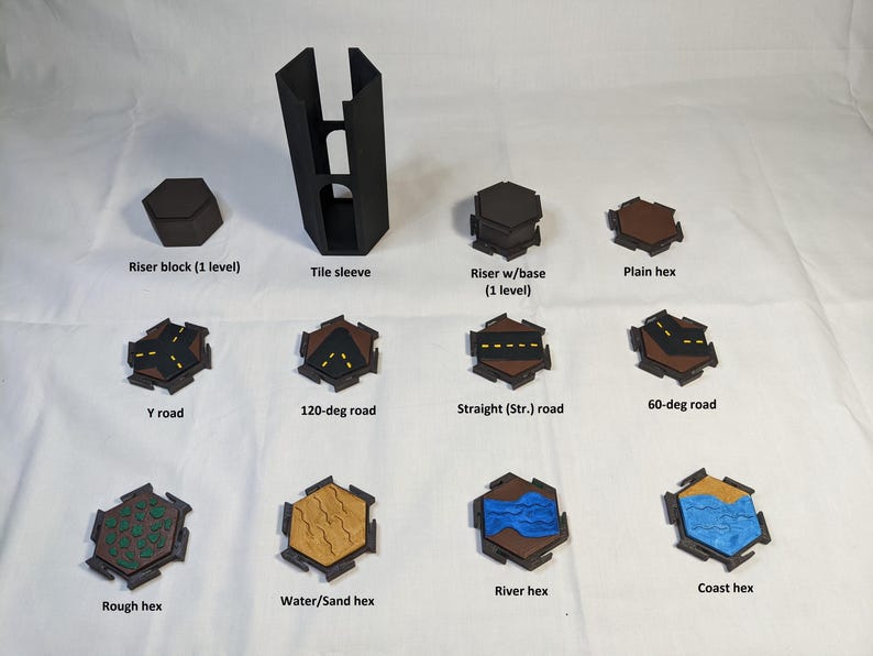Modular Hex Tiles | Miniature Wargaming | Terrain | 3D Printing | Hex ...