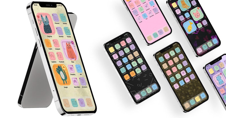 Cute Cat App Icon Pack I Stylish Icons for Android and iPhone I Manga ...