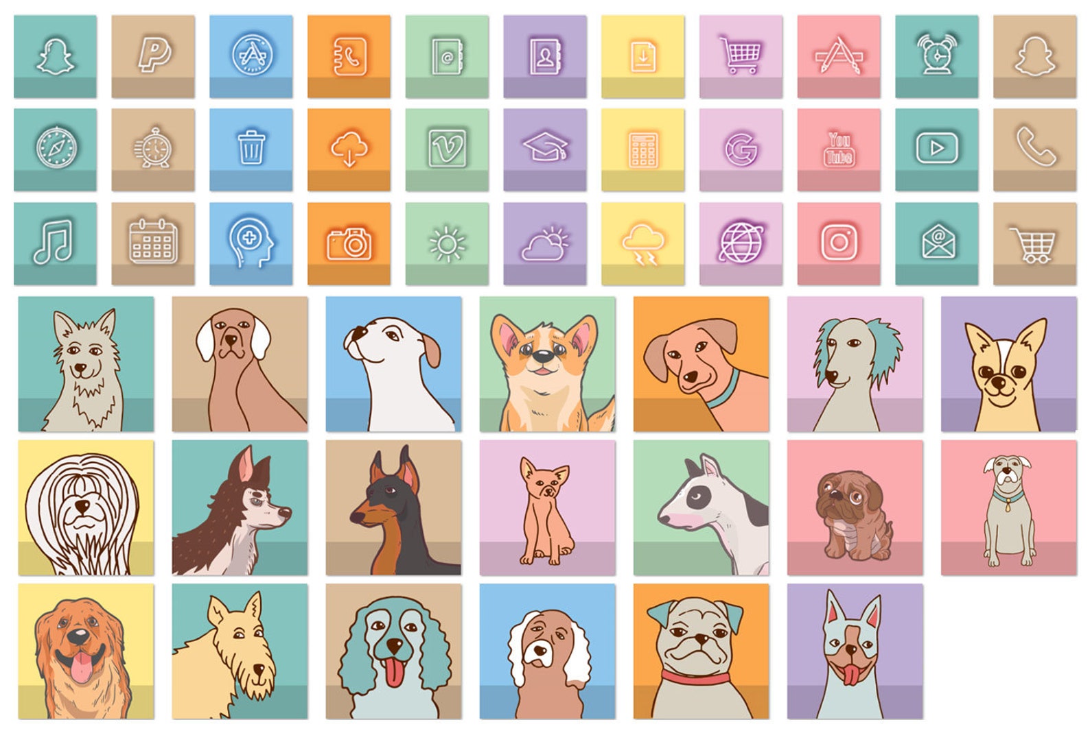 Cute Dog App Icon Pack I Stylish Icons for Android and iPhone I Manga ...