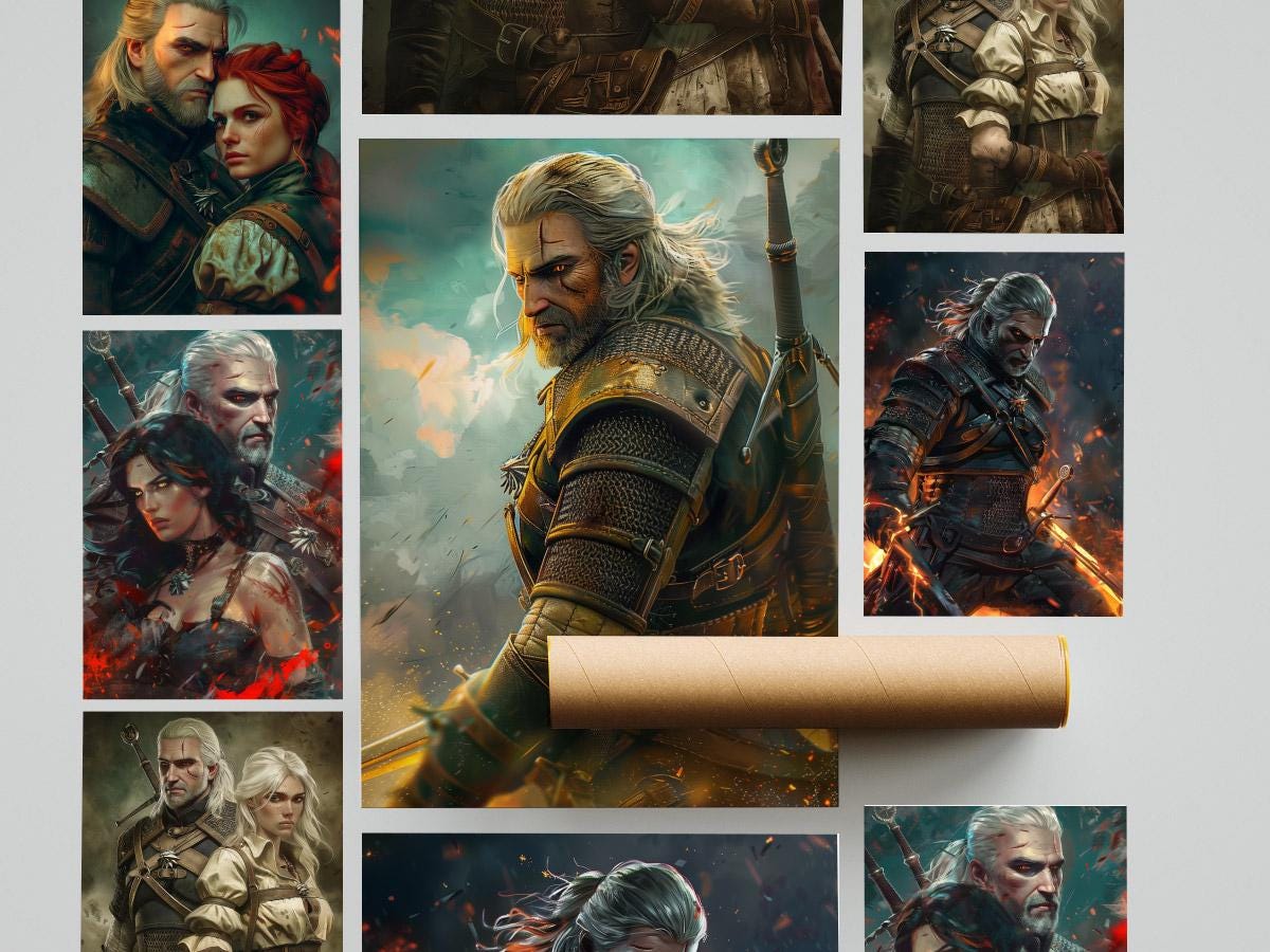 Witcher 3 Poster Character Poster Posters I Gerald Ciri Yen High Render Poster I Character ...