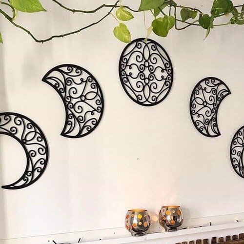 Moon Phases Metal Wall Decor Metal Ramadan Moon Phase Wall - Etsy