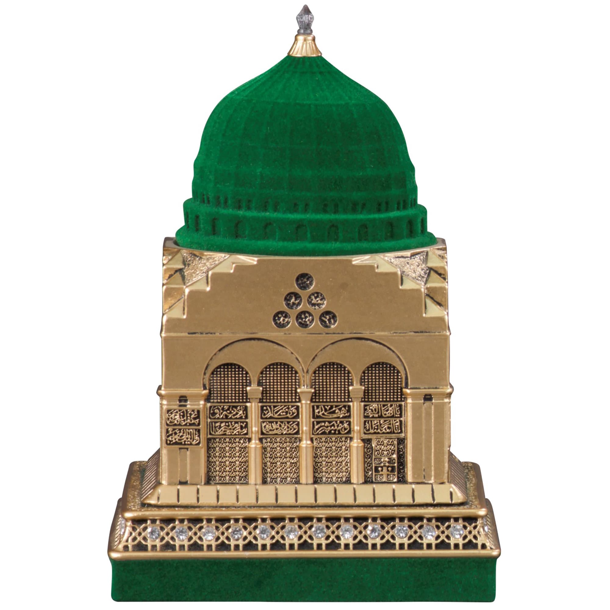 Gold Masjid Nabawi Islamic Art: Green Dome Decor Table Top Ramadan ...