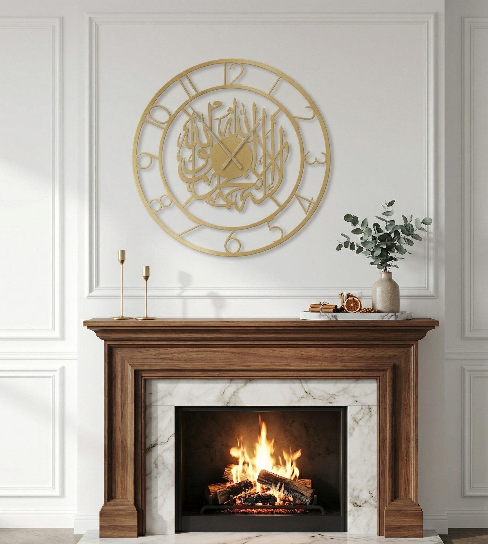 Kalima Tawhid Metal Wall Clock: Islamic Arabic Calligraphy Art - Etsy