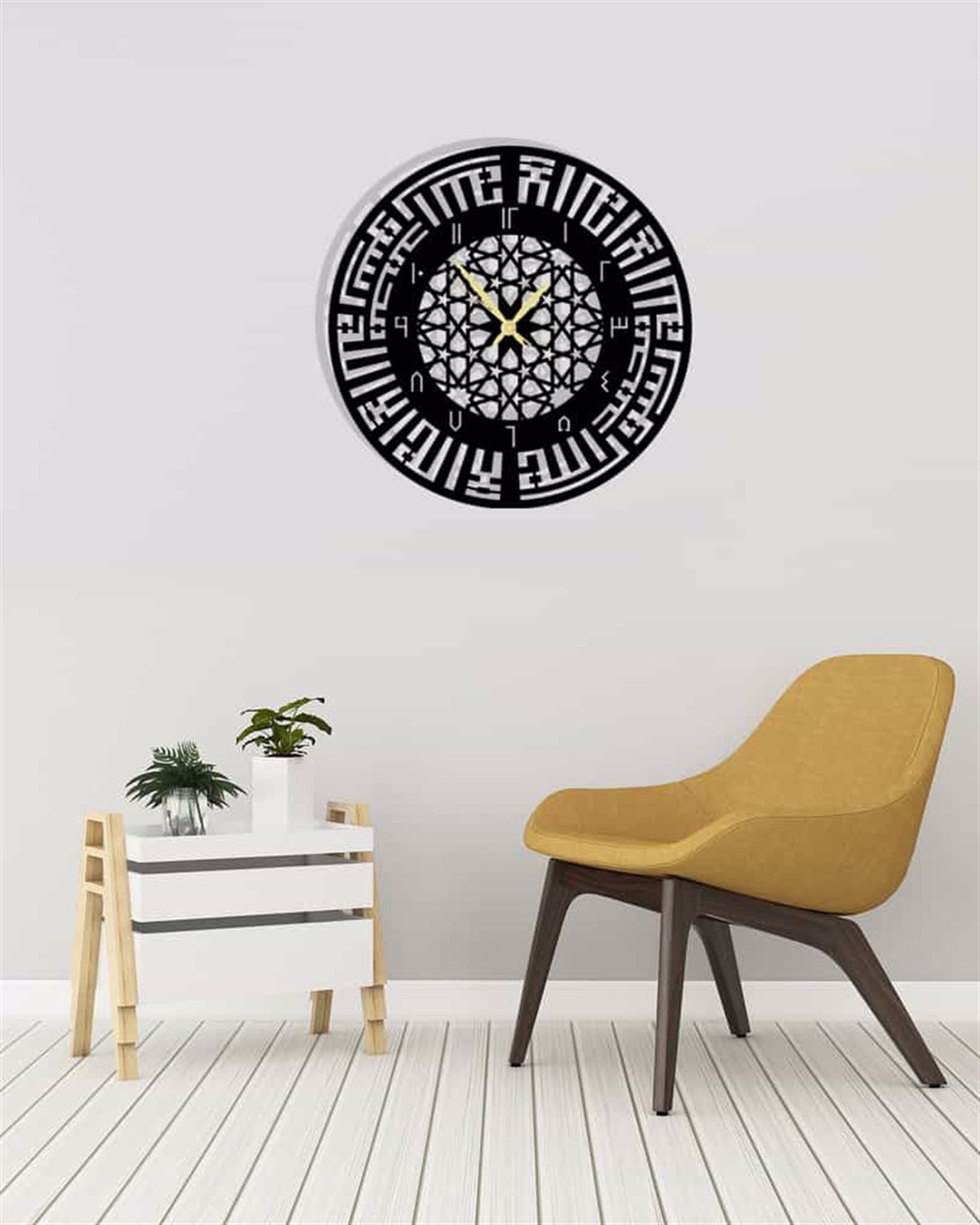 Large Kalima Metal Wall Clock With Arabic Numeralskufic Wall | Etsy