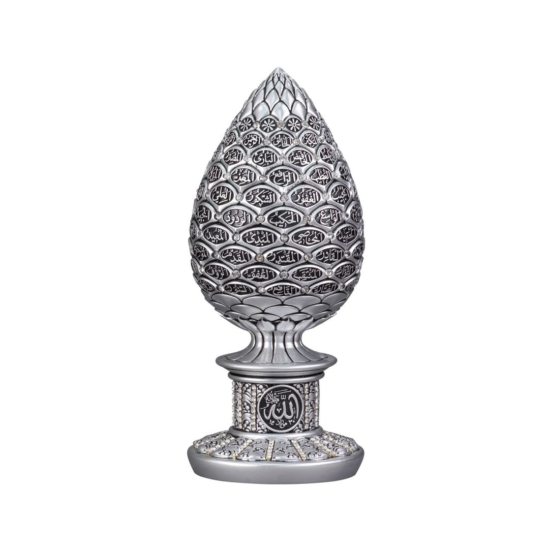 Islamic Home Decor 99 Names of Allah Written Pine Cone Statue Gold ...