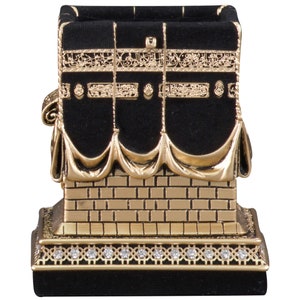 Gold 3D Kaaba Islamic Art: Velvet Mecca Decor With Swarovski Stones - Etsy