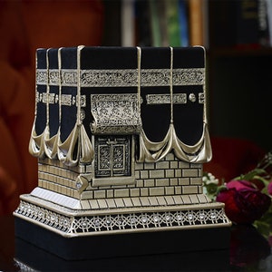 Gold 3D Kaaba Islamic Art: Velvet Mecca Decor With Swarovski Stones - Etsy