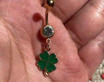 Four Leaf Clover Belly Ring - Etsy