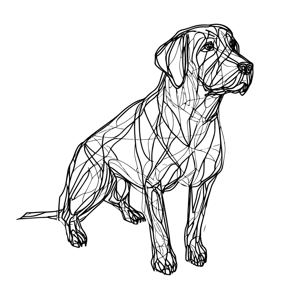 Dog Tattoo Clipart Thin Line Artistic Labrador - Etsy