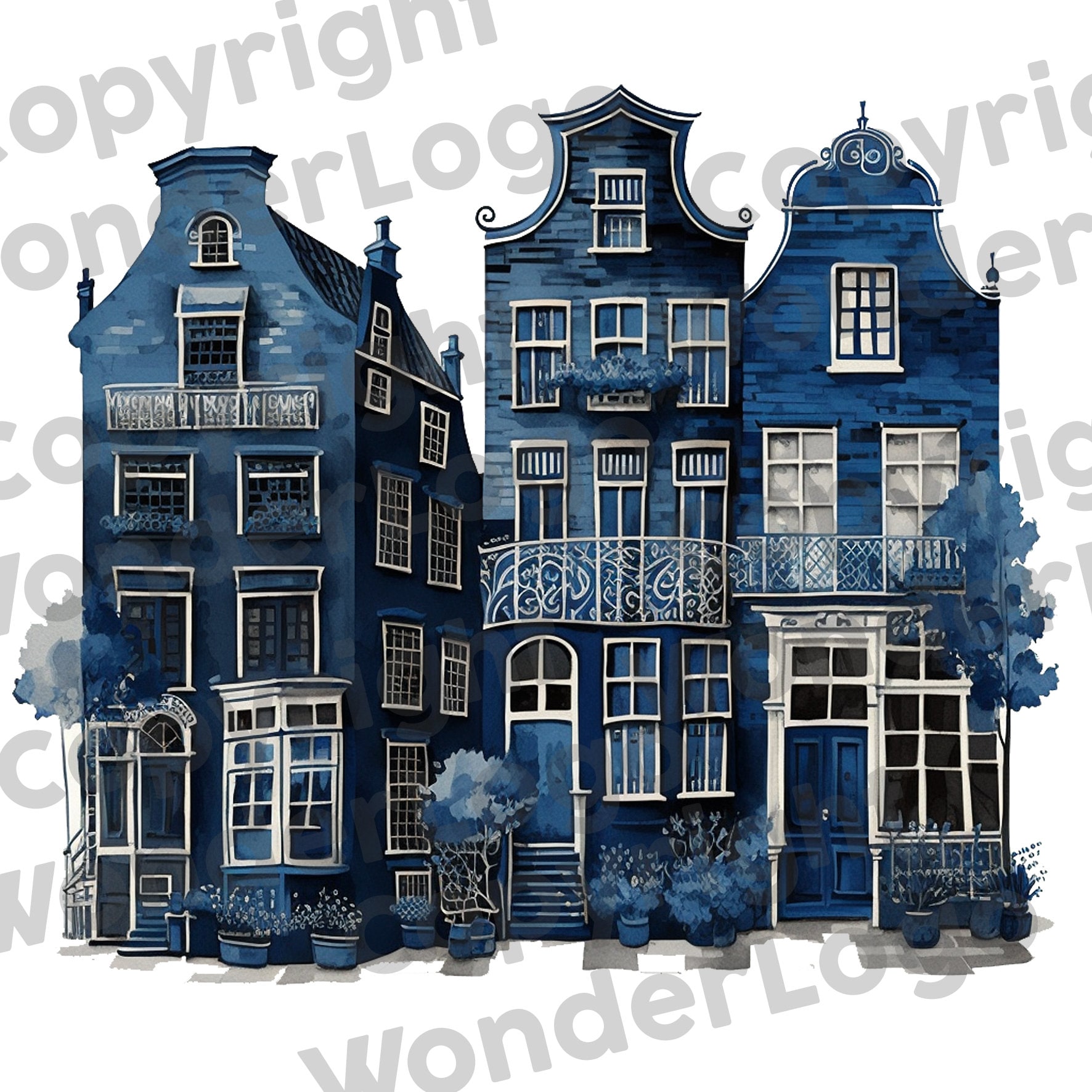 7 Delft Blue Clipart Images Instant Digital Download - Etsy