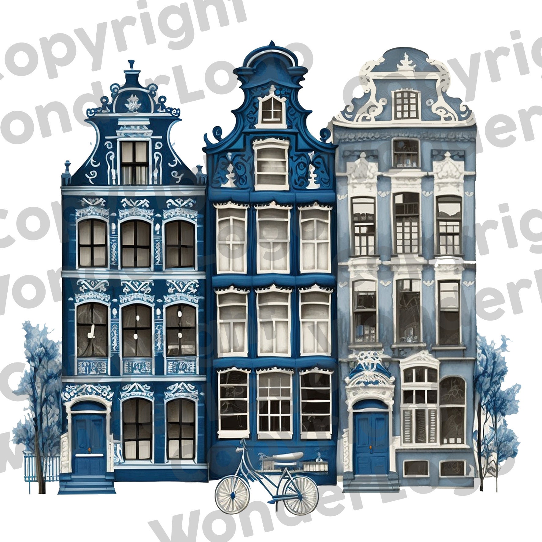 7 Delft Blue Clipart Images Instant Digital Download - Etsy