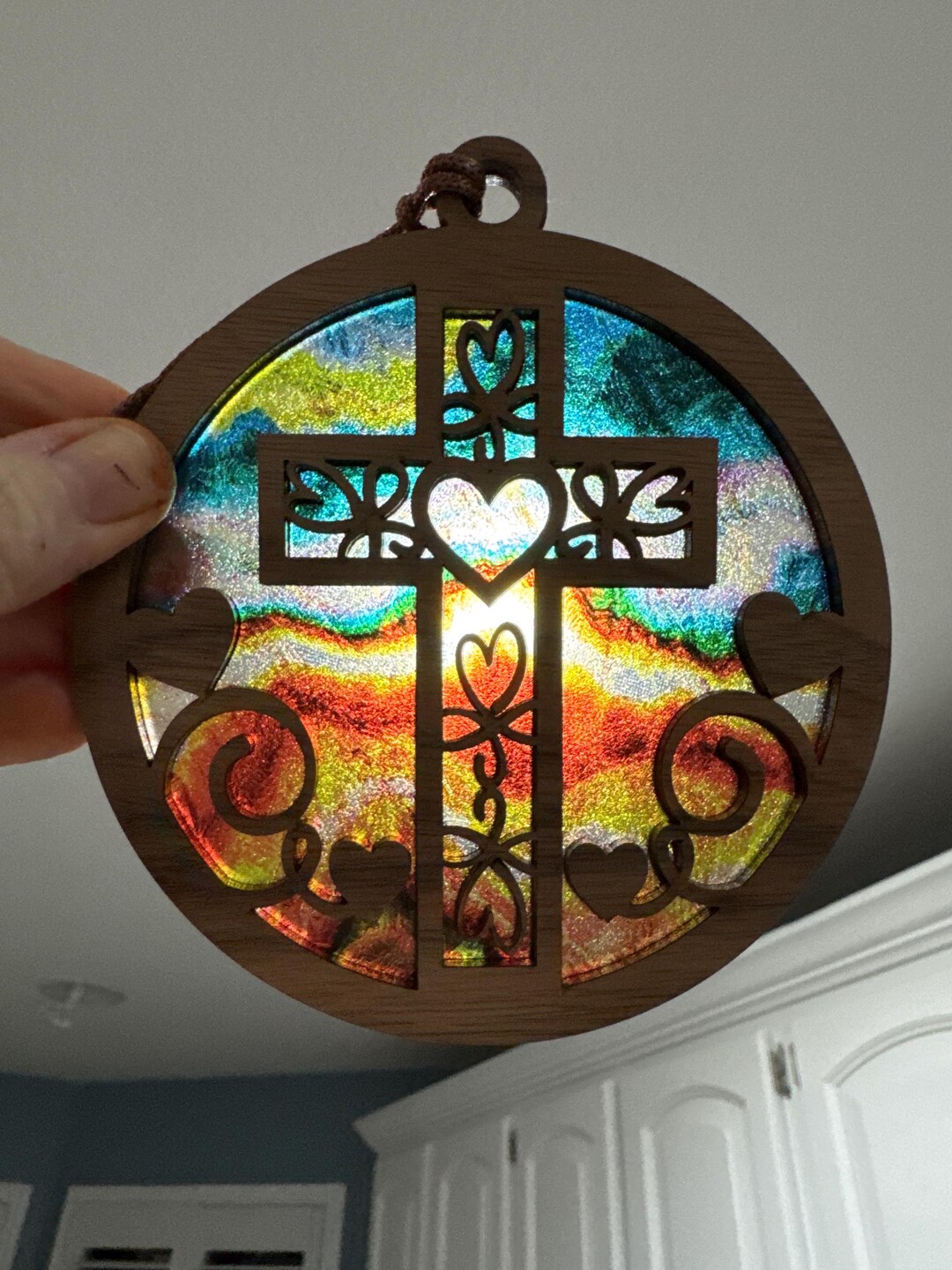 Cross Suncatcher - Wood and Acrylic - Etsy