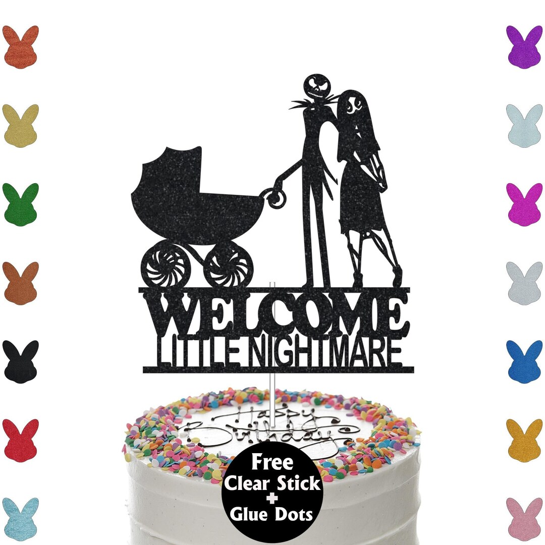 Welcome Little Nightmare Cake Topper Jack and Sally A Nightmare Cake ...