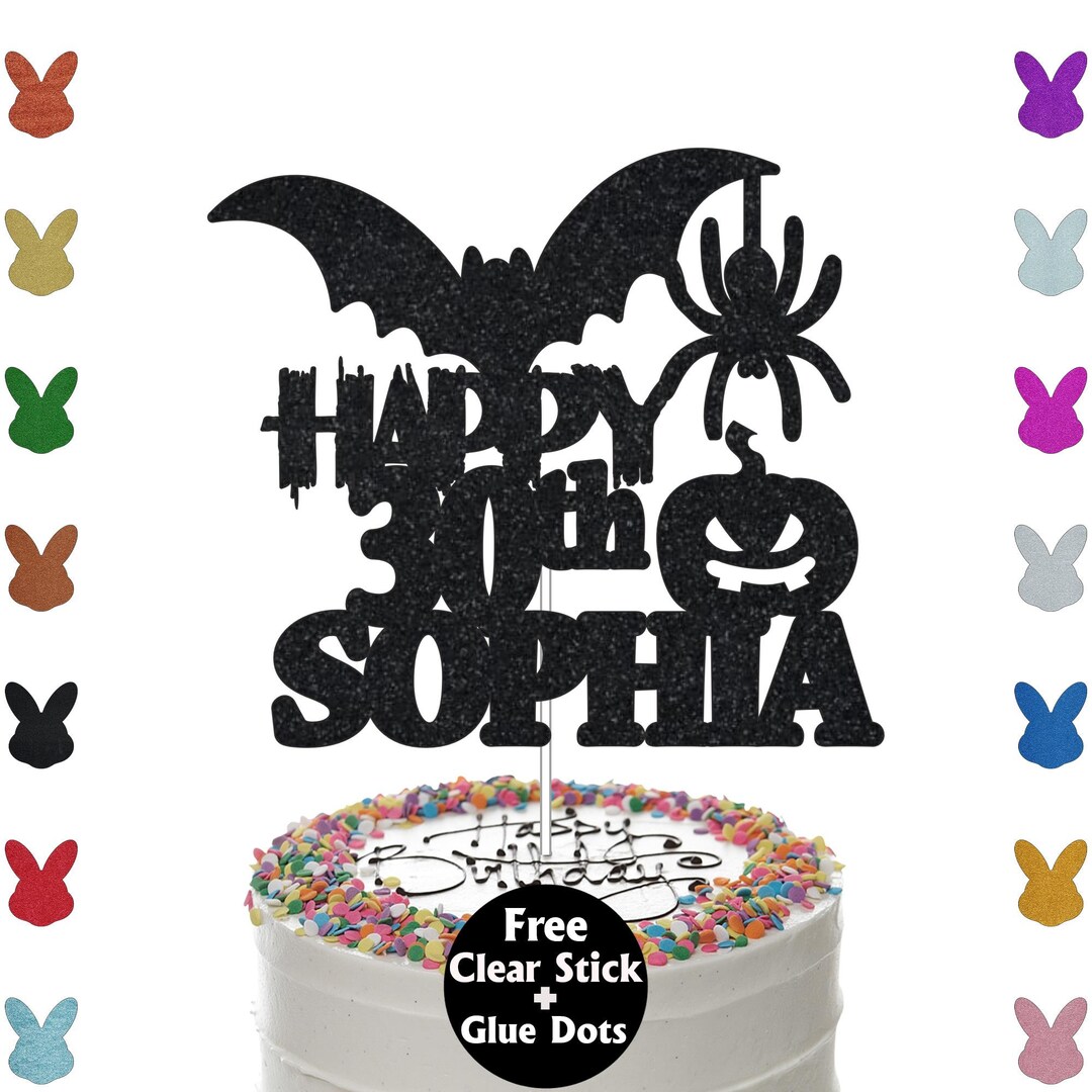 Personalised Spooky Ghost Birthday Cake Topper Happy Halloween Birthday ...