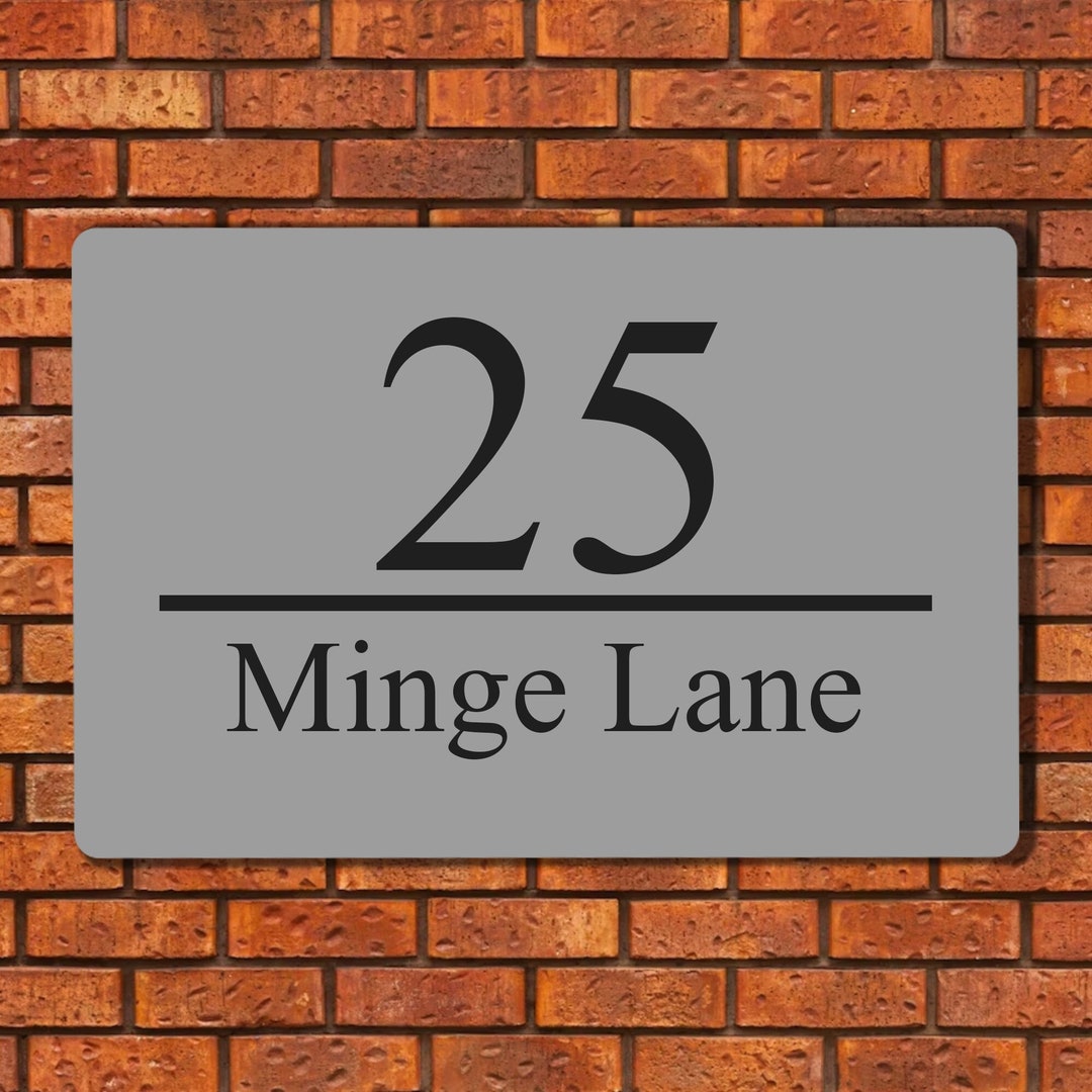 Custom House Number Sign Acrylic House Name Plaque Printed Name and ...