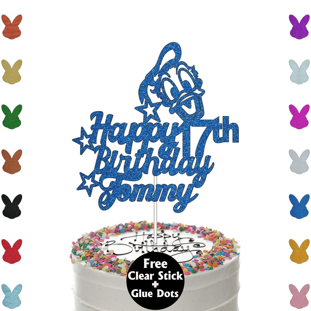 Custom Donald Duck Theme Cake Topper Personalised Kids Boys Girl ...