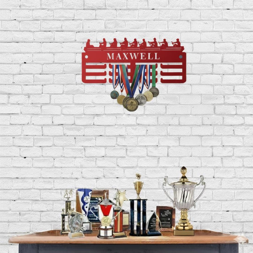 Custom Rowing Acrylic Medal Holder, Personalized Rowing Crew Medal ...