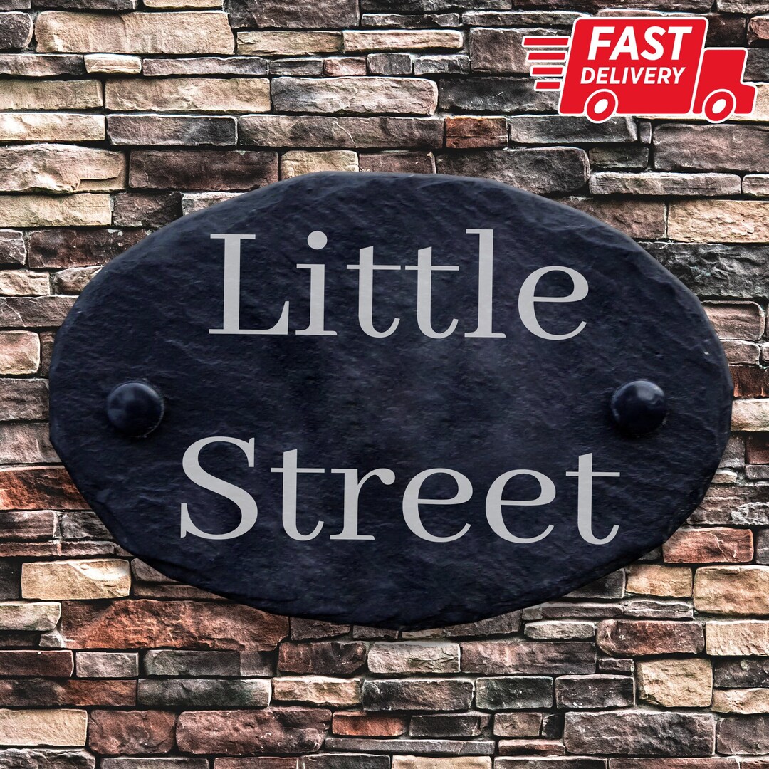 Slate House Number Sign Personalised House Sign Engraved Slate House ...